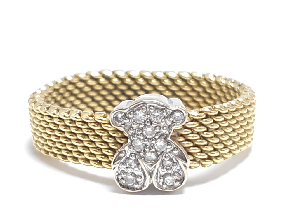 Sortija Icone puppy de TOUS en Oro bicolor de 18kts. y Brillantes ...