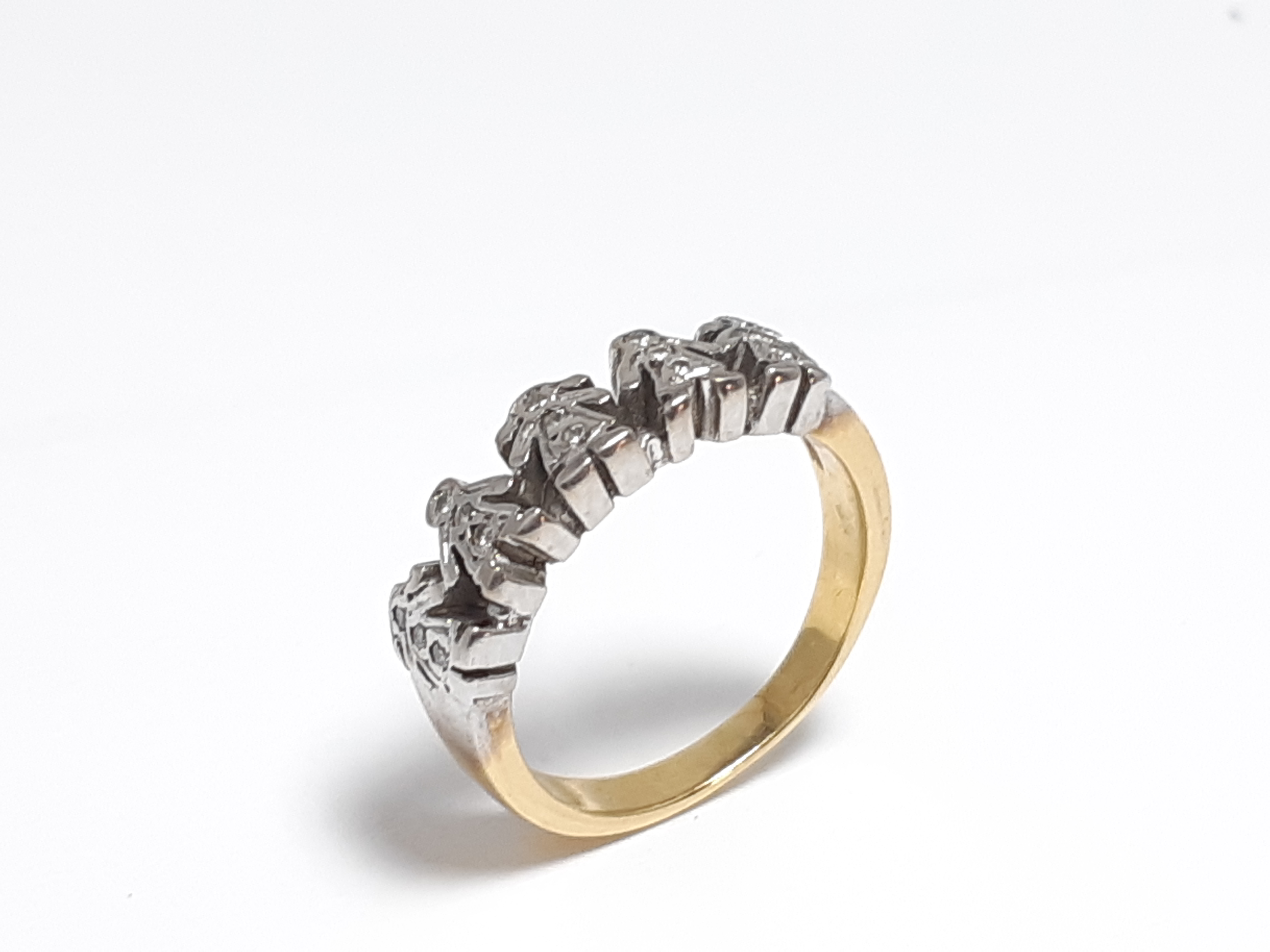 Sortija Niño-Niña de TOUS en Oro bicolor de 18kts.y Brillantes. — Dantik.es